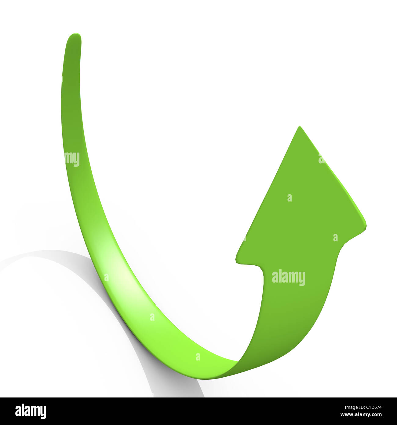 3 D green arrow - computer render Stock Photo - Alamy