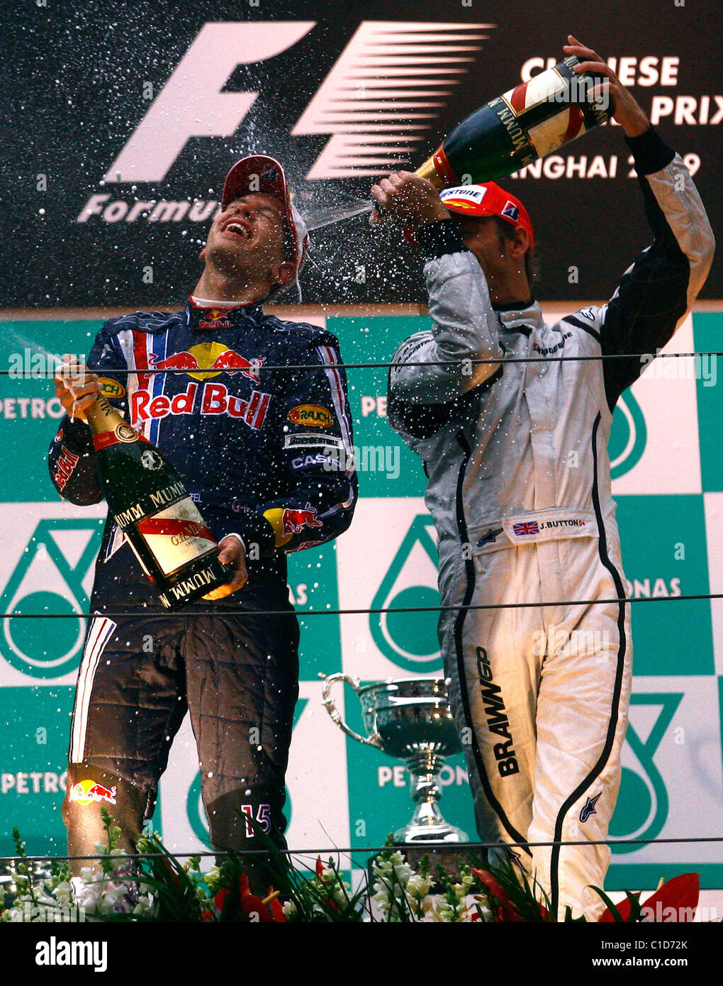 The podium second placed sebastian vettel hi-res stock photography and ...