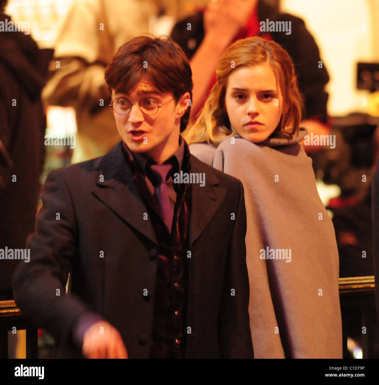 Daniel Radcliffe And Emma Watson Filming Harry Potter And The Deathly