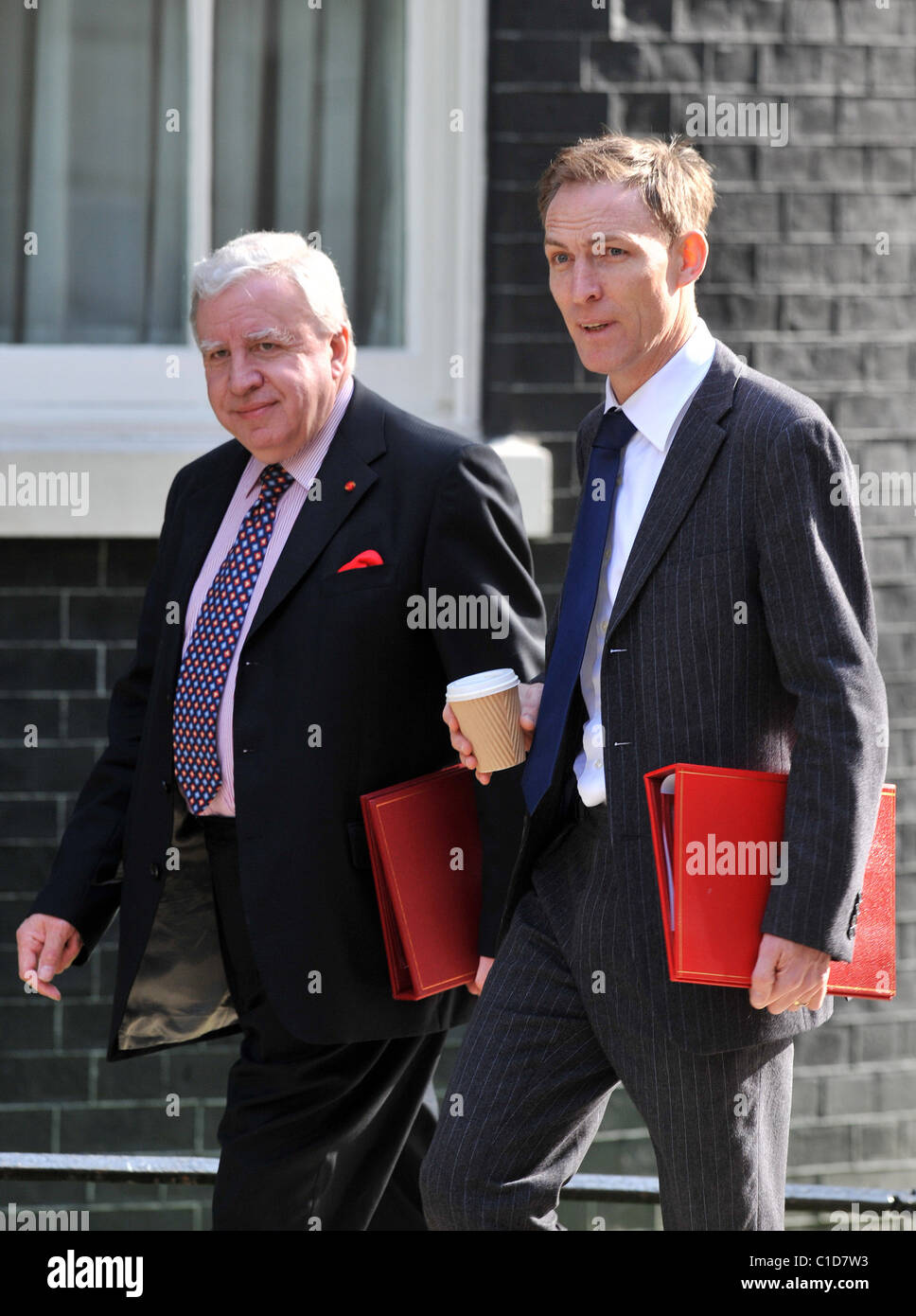 Paul Murphy (L) and Jim Murphy (R) arrive for a cabinet meeting at No ...