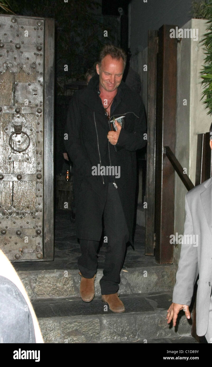 Sting aka Gordon Sumner of The Police leaves Koi restaurant after ...