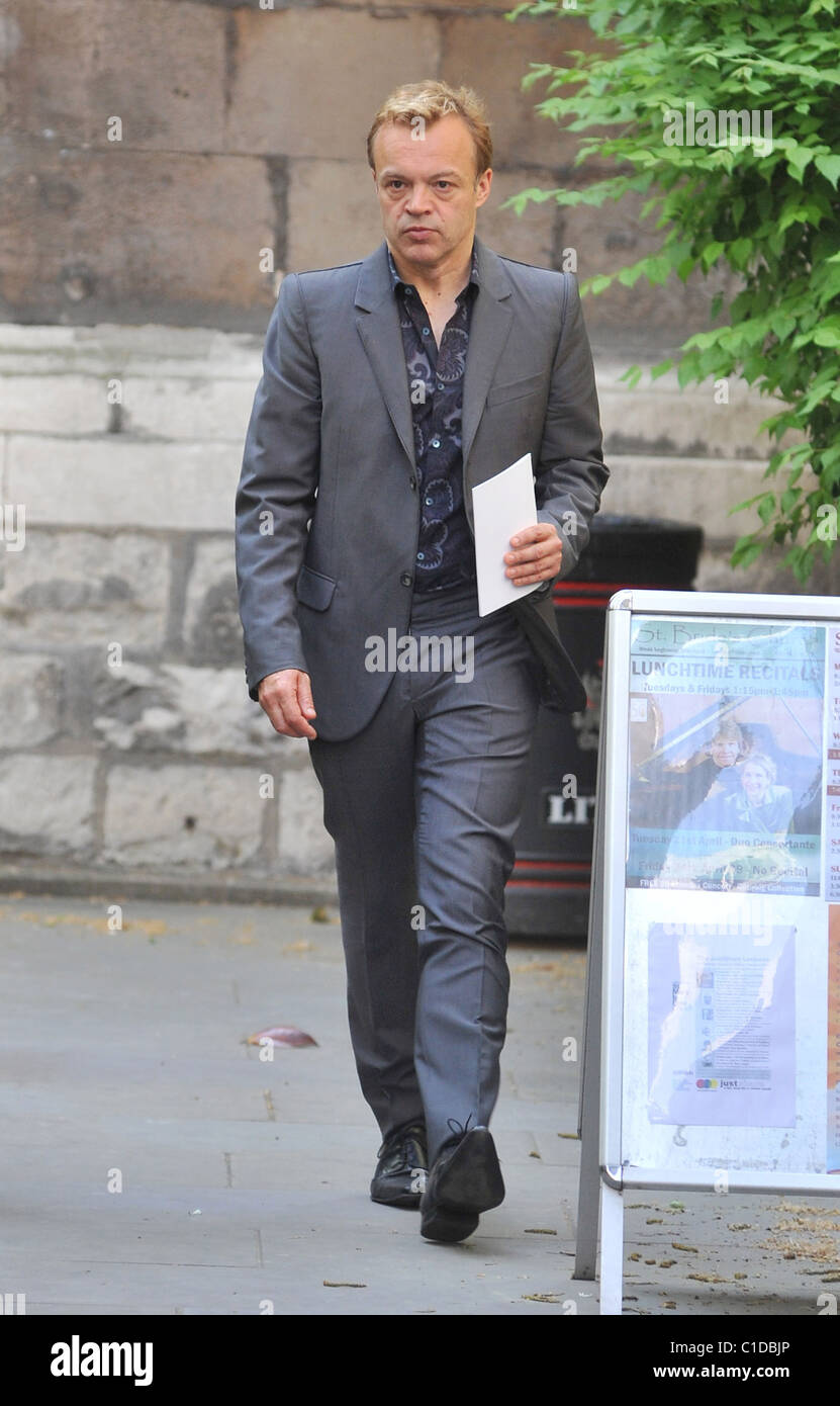 Graham Norton Sir Clement Freud's funeral held at St Bride's Church on ...