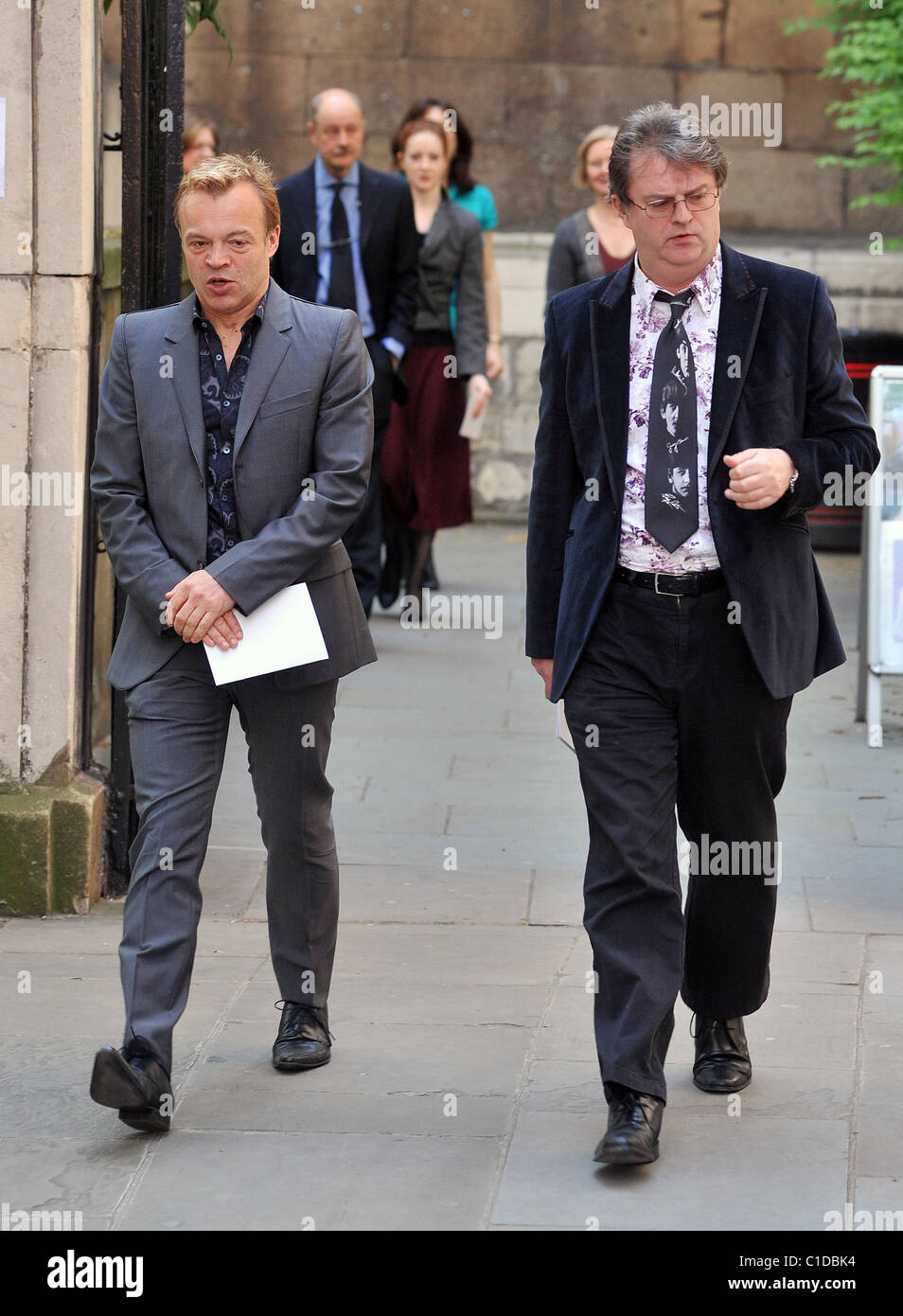 Graham Norton and Paul Merton Sir Clement Freud's funeral held at St ...