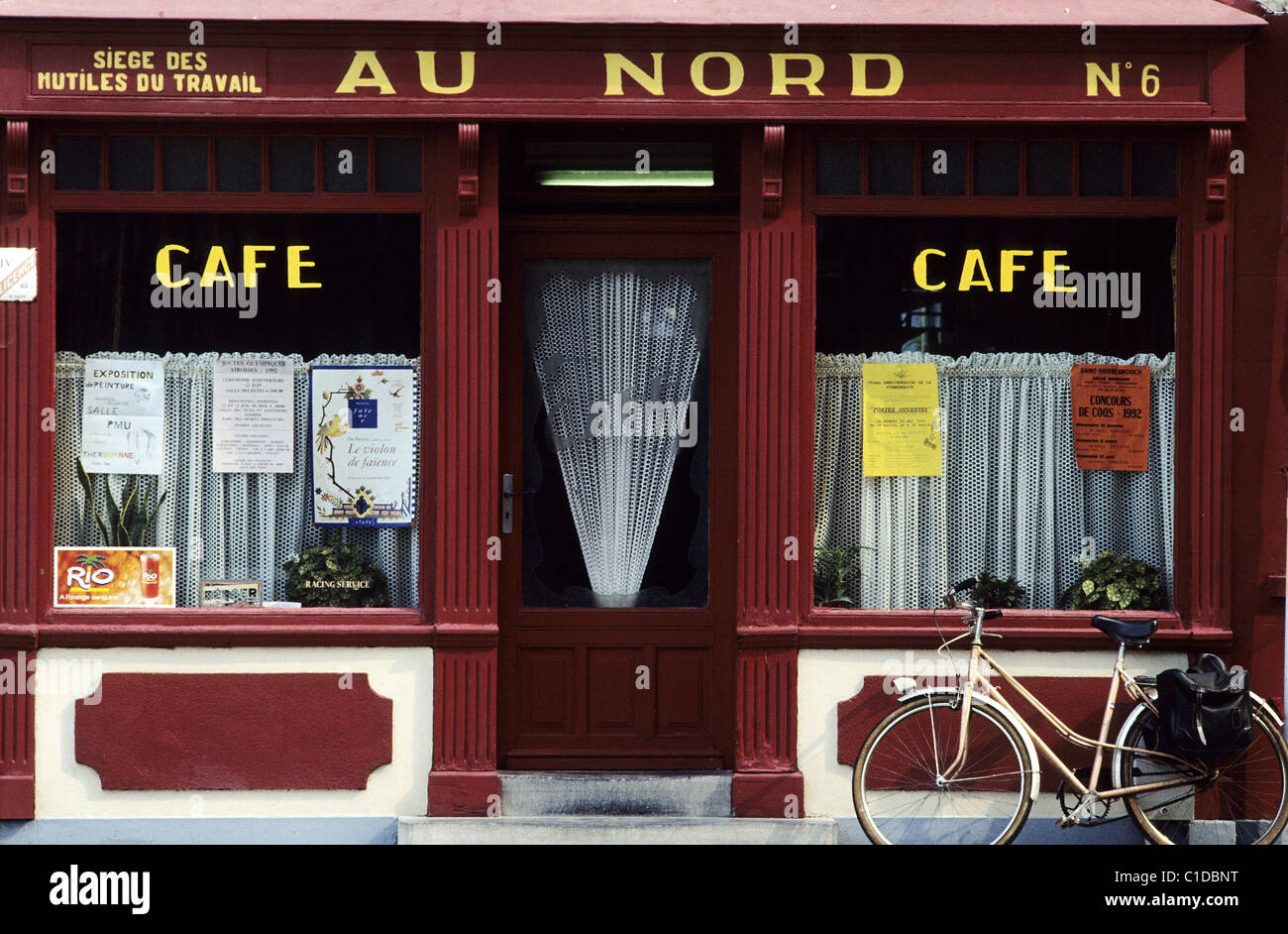 France, Pas de Calais, Aire sur la Lys, cafe Au Nord Stock Photo - Alamy