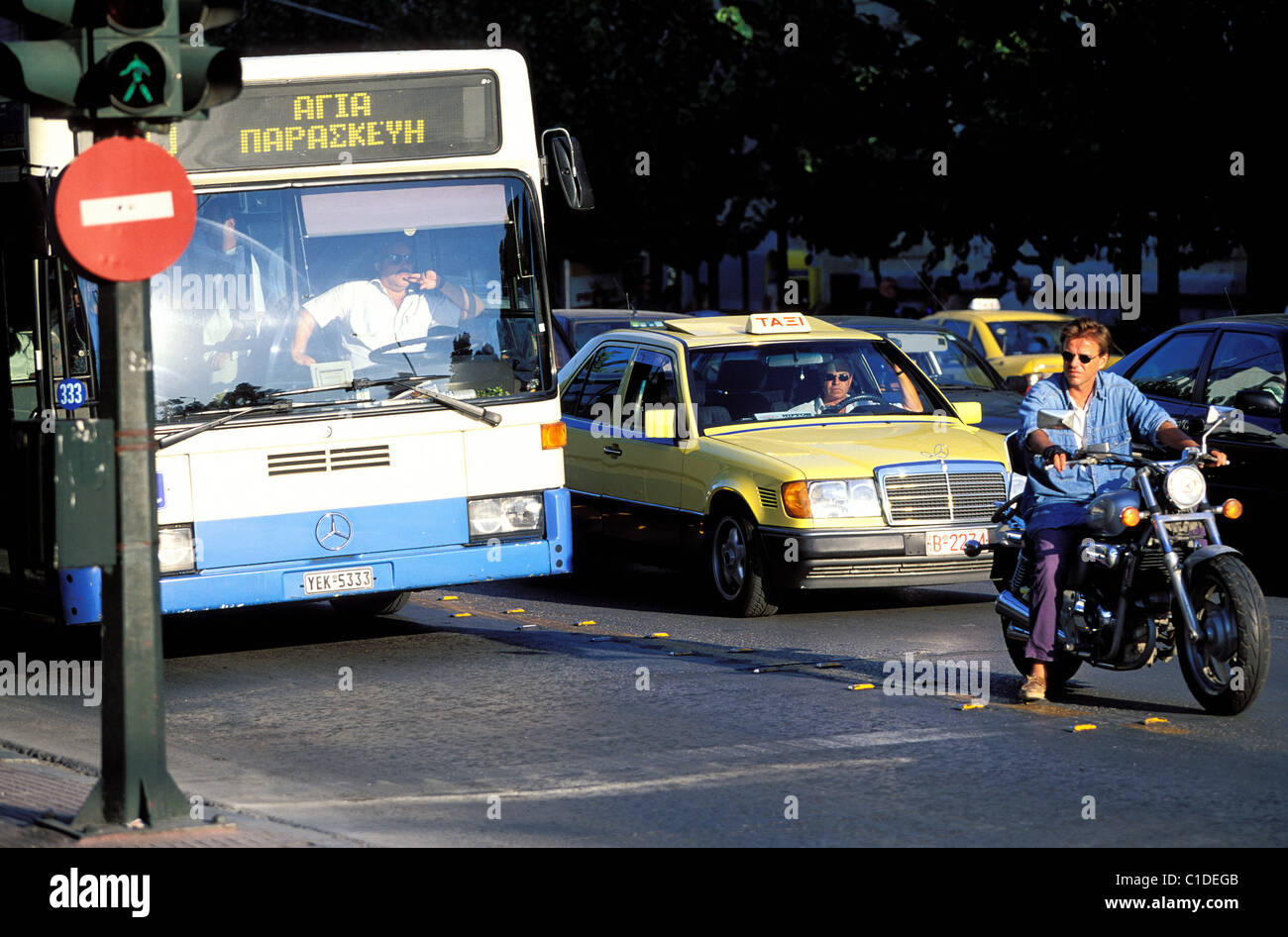 Greece, Athens, traffic in the main avenues Stock Photo - Alamy