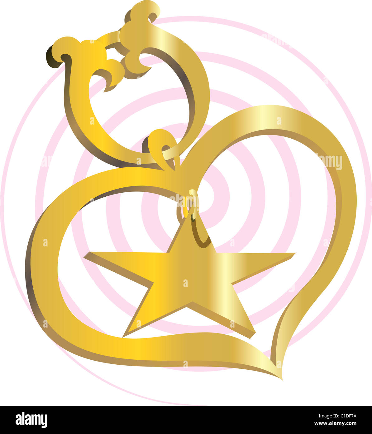 golden locket with star Stock Photo - Alamy