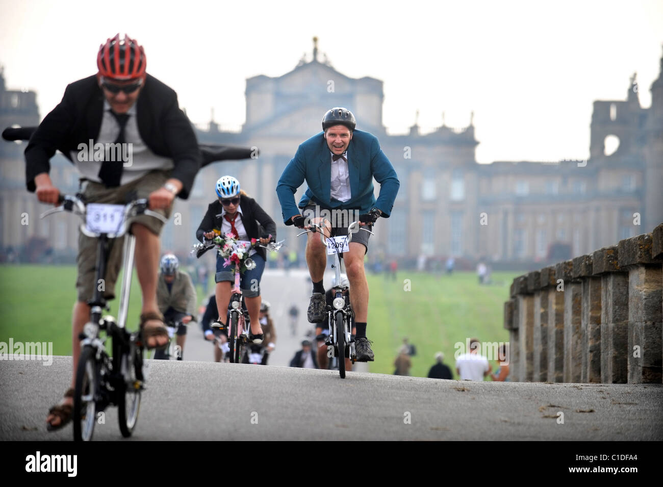 Competitors in the Brompton World Championships commuter bike racing in ...