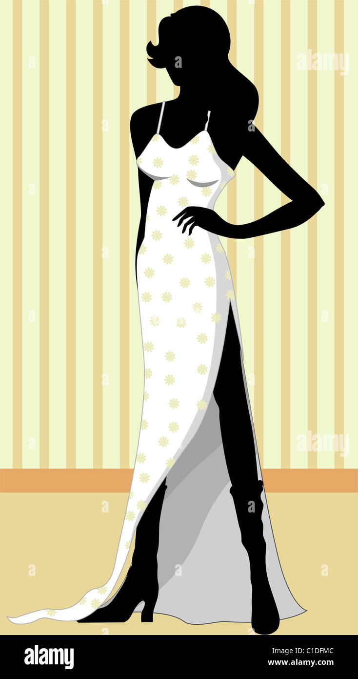 Illustration of model in colour background Stock Photo - Alamy