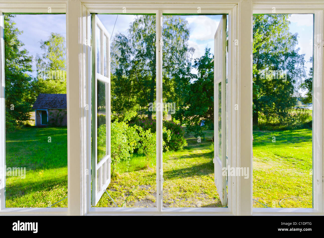 Windows open to a summer day Stock Photo - Alamy