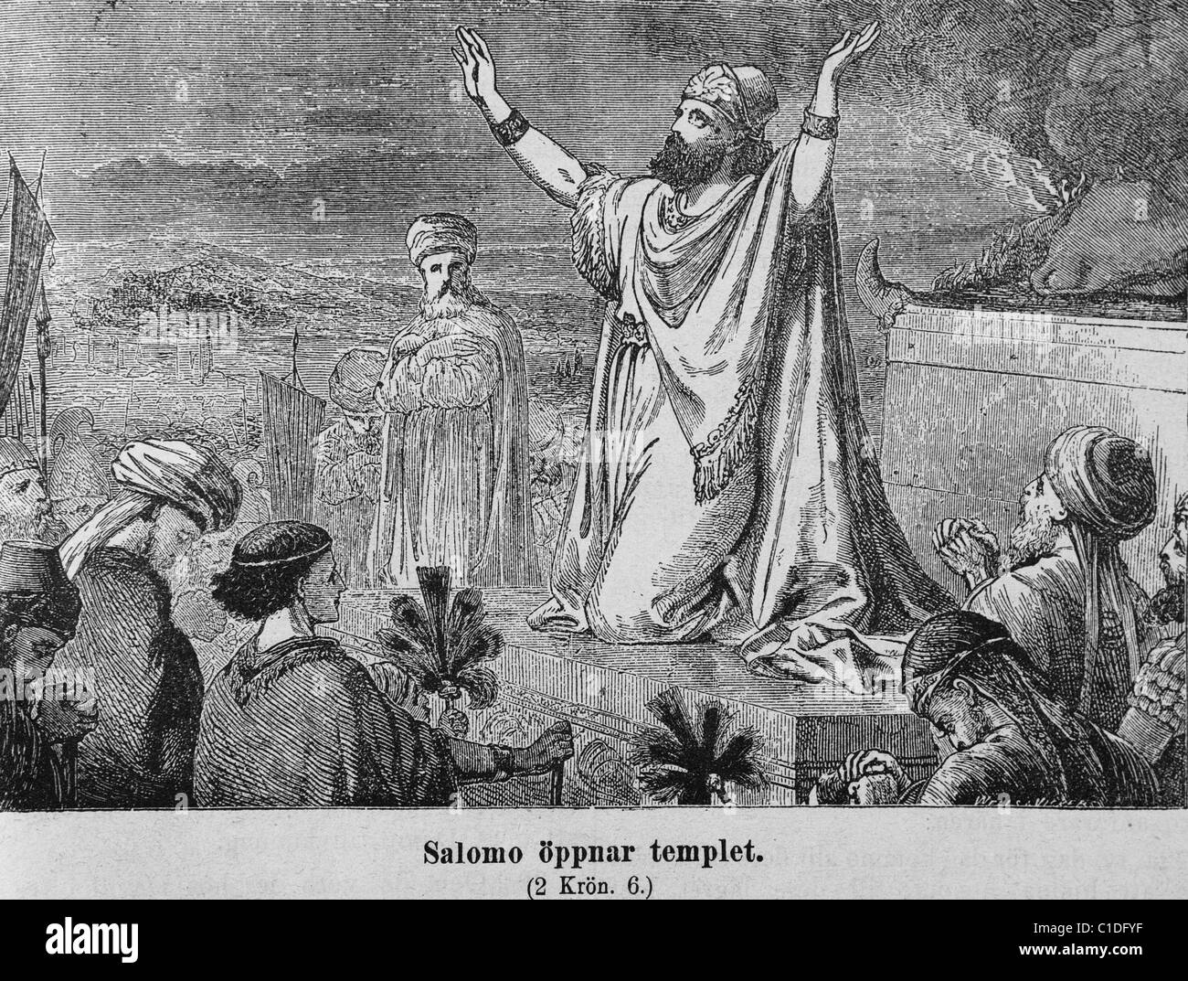 Solomon opens the temple Stock Photo - Alamy