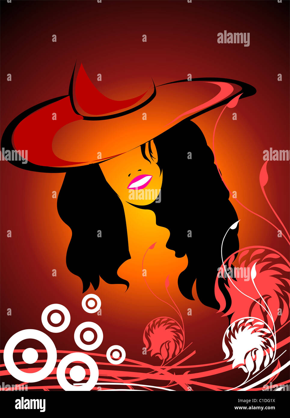 Illustration of modern lady Stock Photo - Alamy