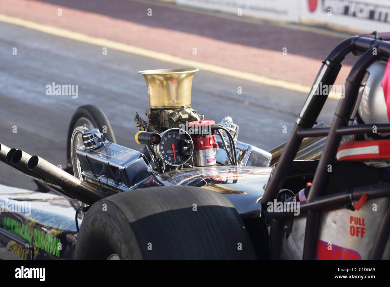 Rev counter on Dragster Stock Photo - Alamy