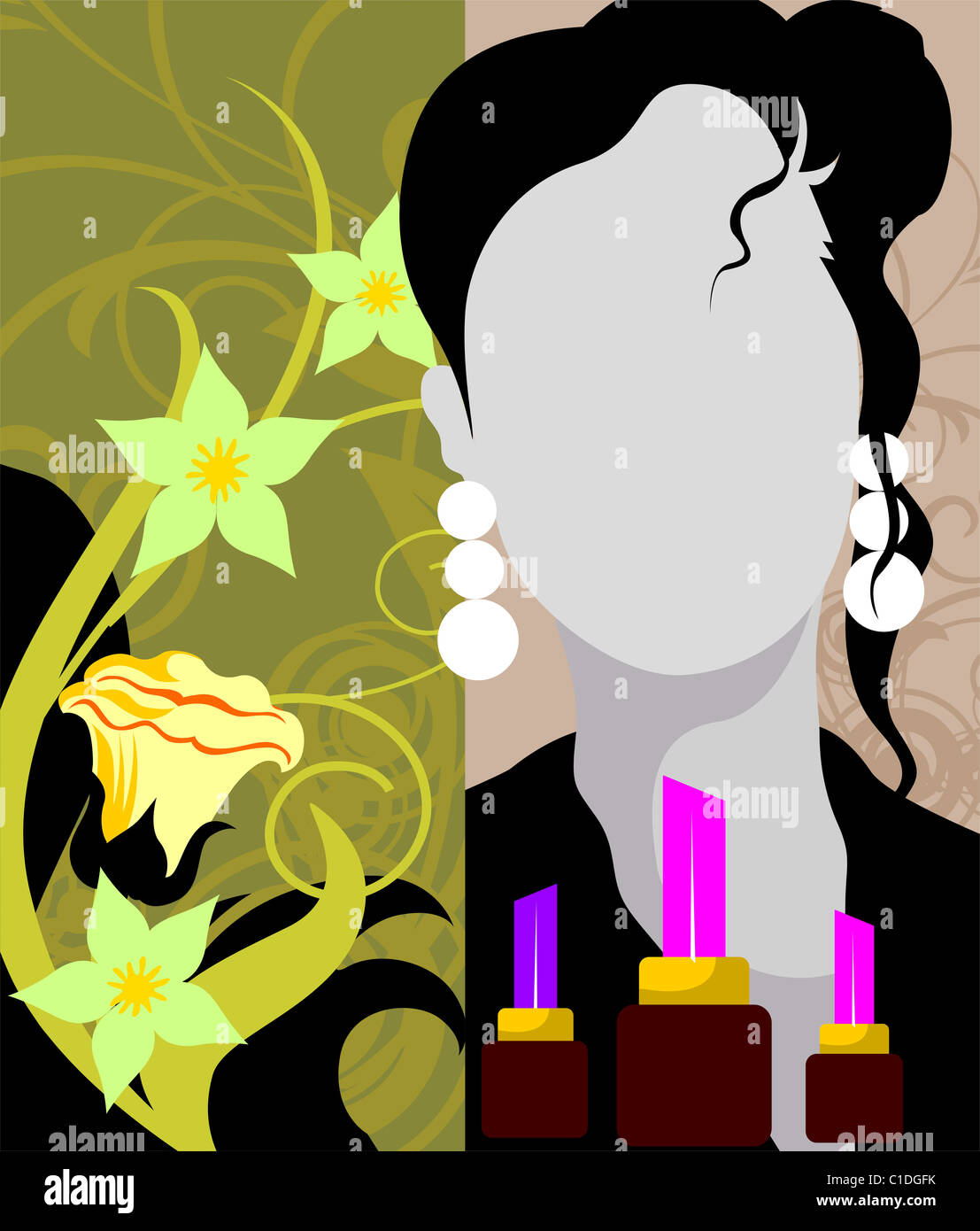 Women face illustration hi-res stock photography and images - Alamy