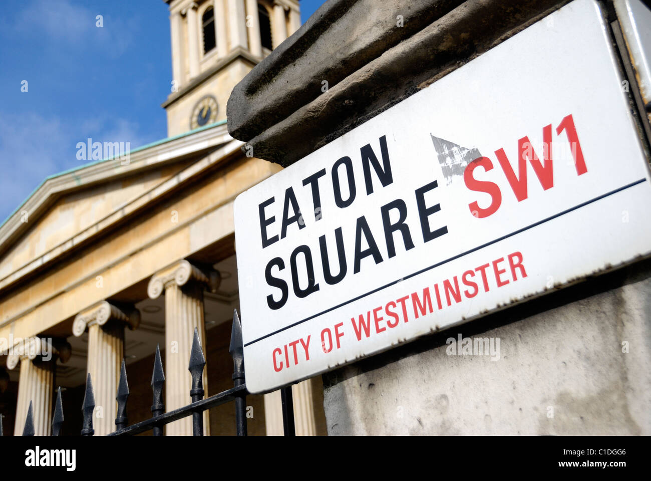 Eaton Square SW1 street sign, Belgravia, London, England Stock Photo ...