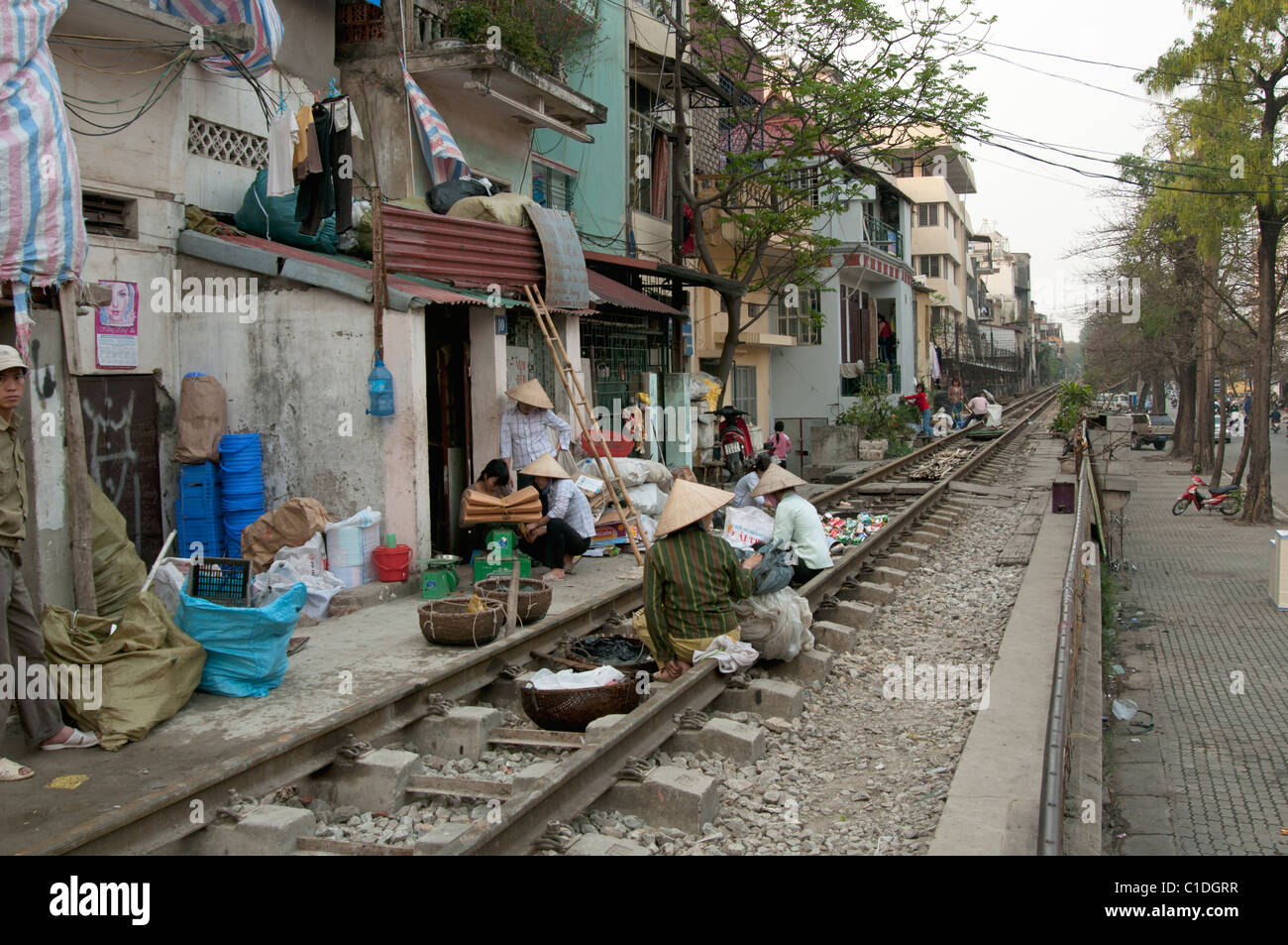 Vietnam capital hanoi main railway track High Resolution Stock ...