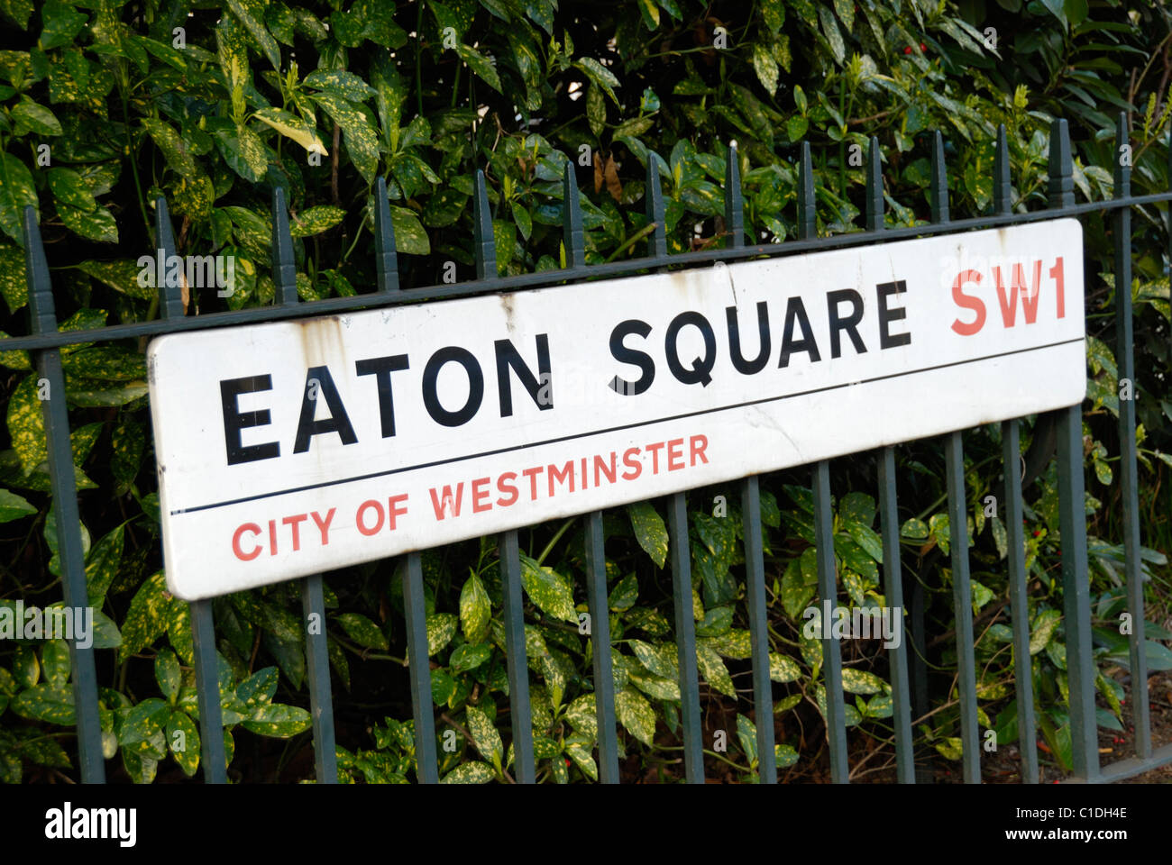 Eaton Square SW1 street sign, Belgravia, London, England Stock Photo ...