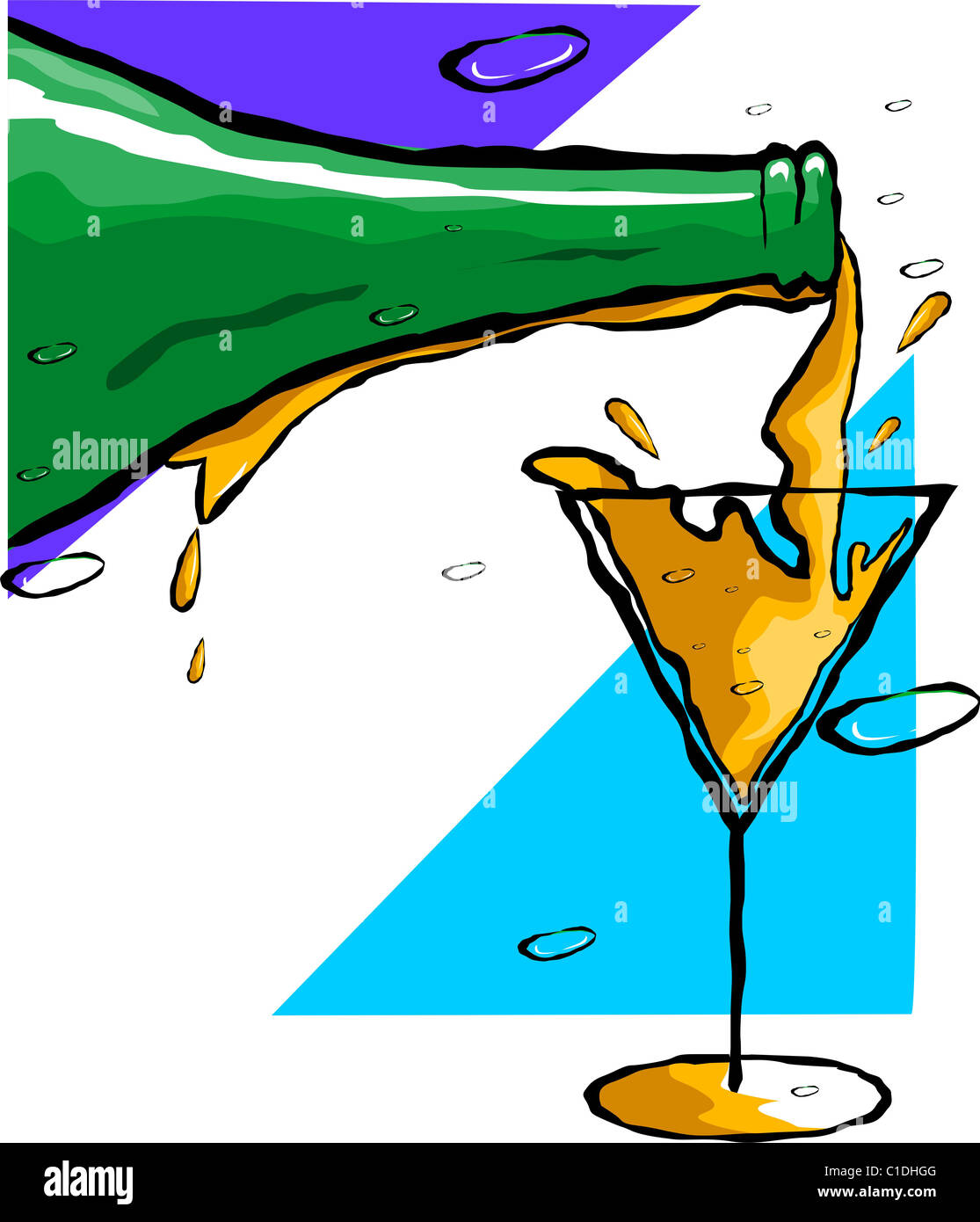 cup of alcohol and bottle Stock Photo - Alamy