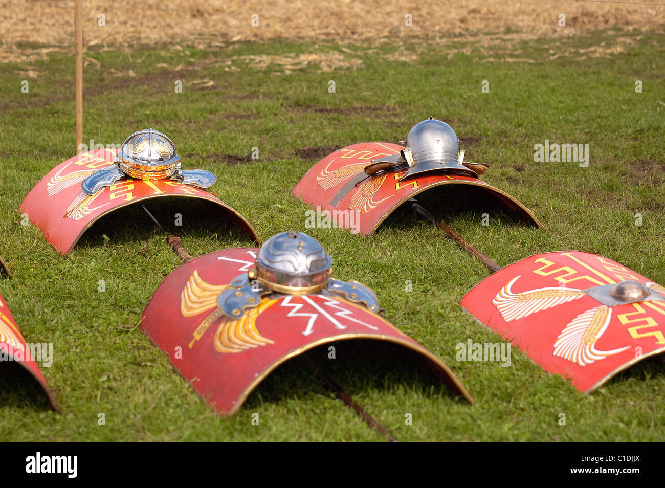 Roman shields hi-res stock photography and images - Alamy