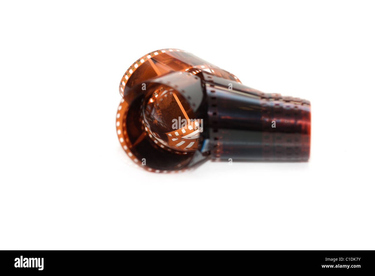 Negative colour photo film, hank on white background Stock Photo - Alamy