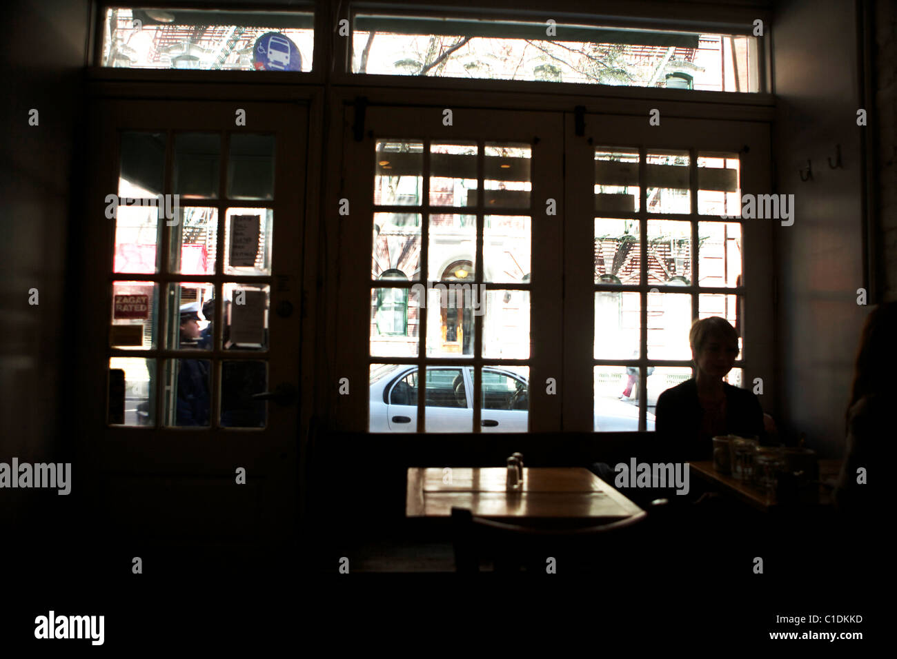 The view to the outside from inside a small restaurant in the west ...