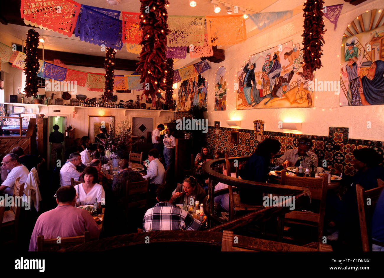 United States, New Mexico, Santa Fe, Coyote Cafe restaurant Stock Photo ...