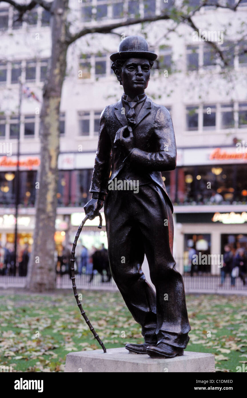 United Kingdom, London, Charlie Chaplin's statue in Leicester Square ...