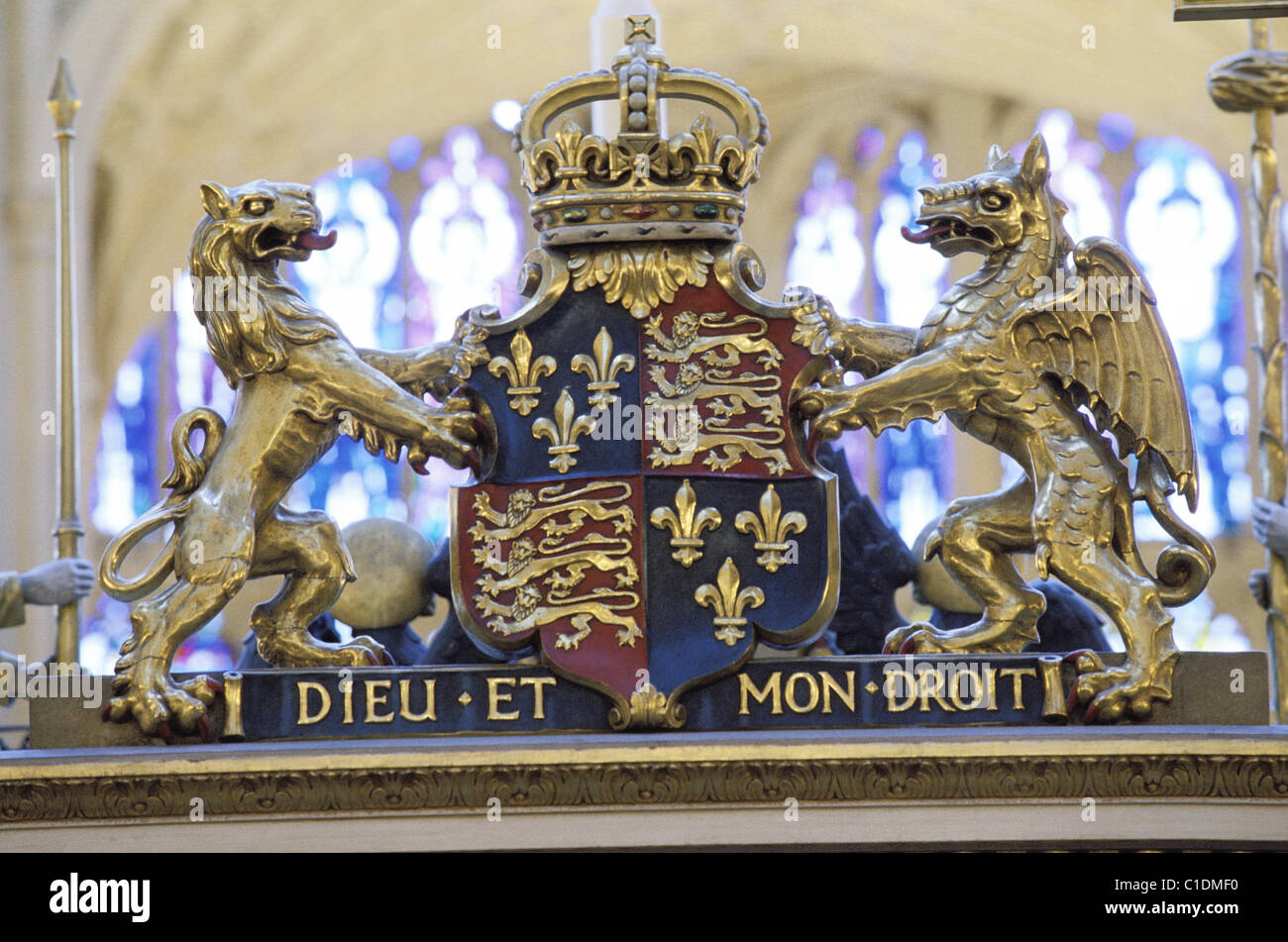 United Kingdom, London, british Crown's motto Stock Photo - Alamy