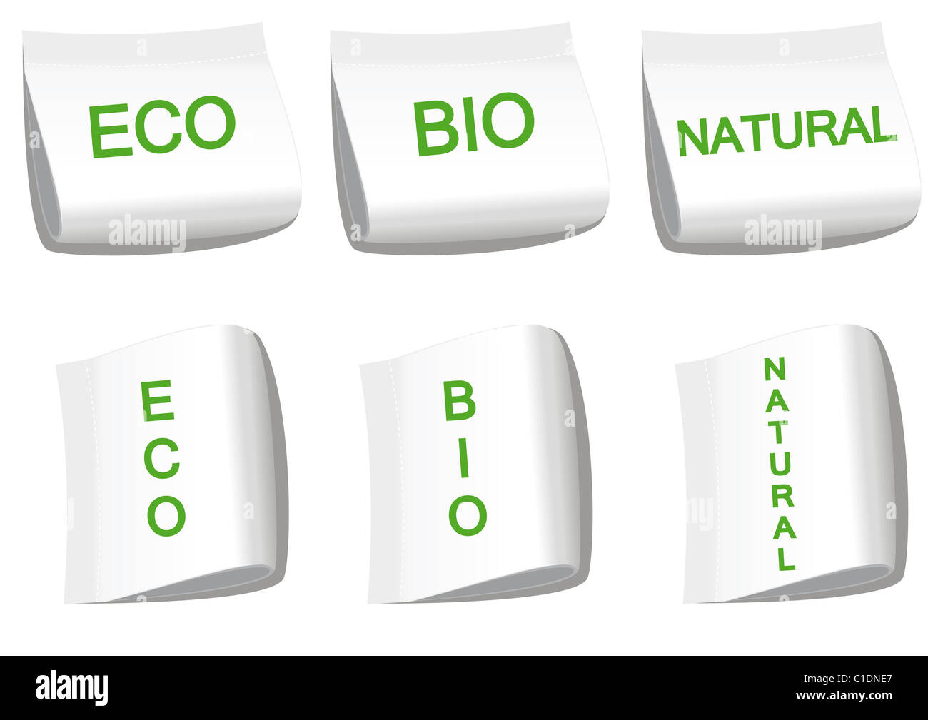 Set of labels with word bio, eco and natural Stock Photo - Alamy