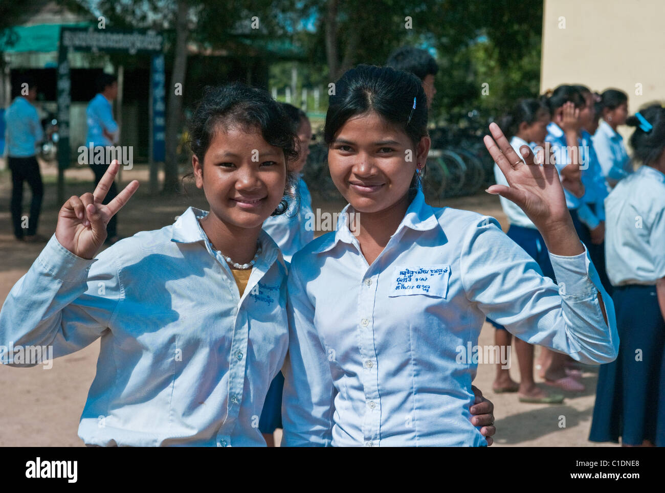 Cambodia school girls hi-res stock photography and images - Alamy