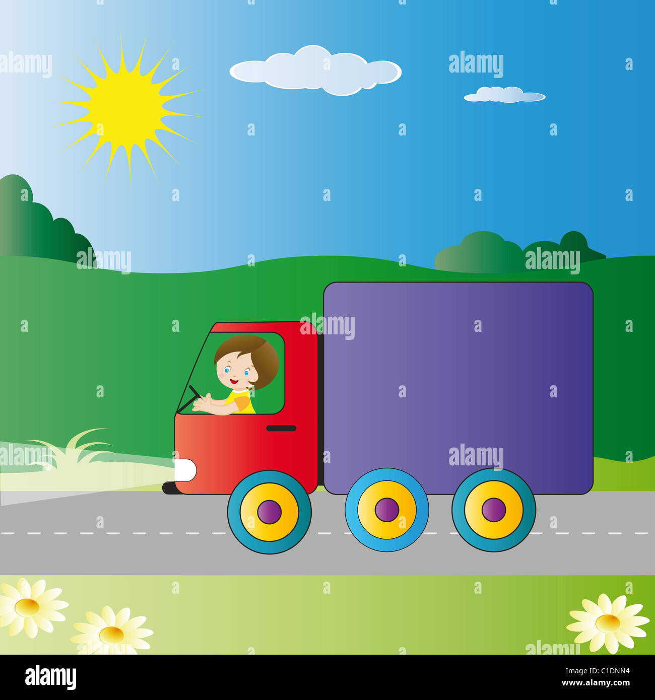 Driving Cartoon High Resolution Stock Photography and Images - Alamy