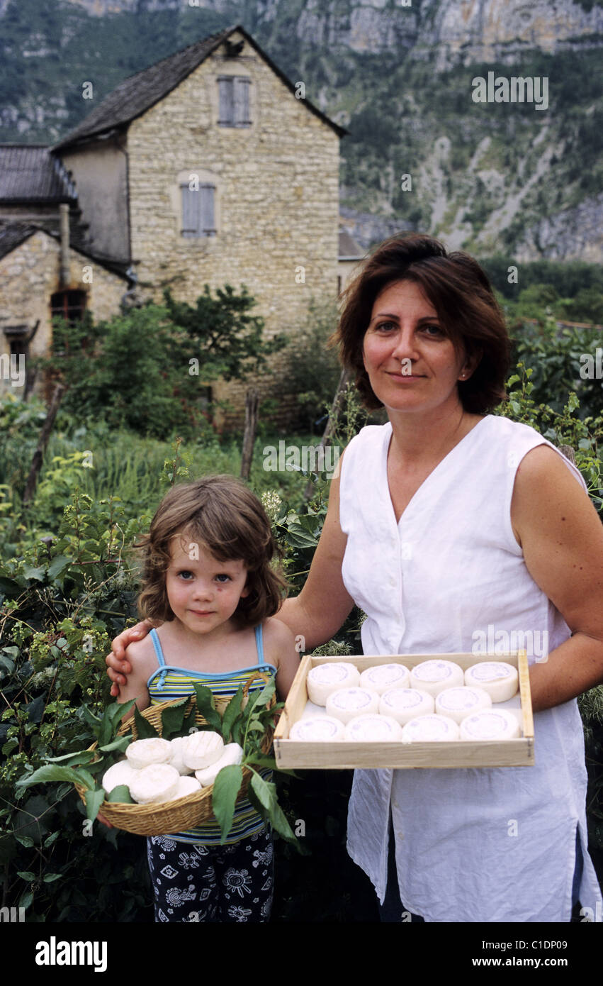 France, Lozere, gorges du Tarn, Blajoux, goat's cheese Stock Photo - Alamy
