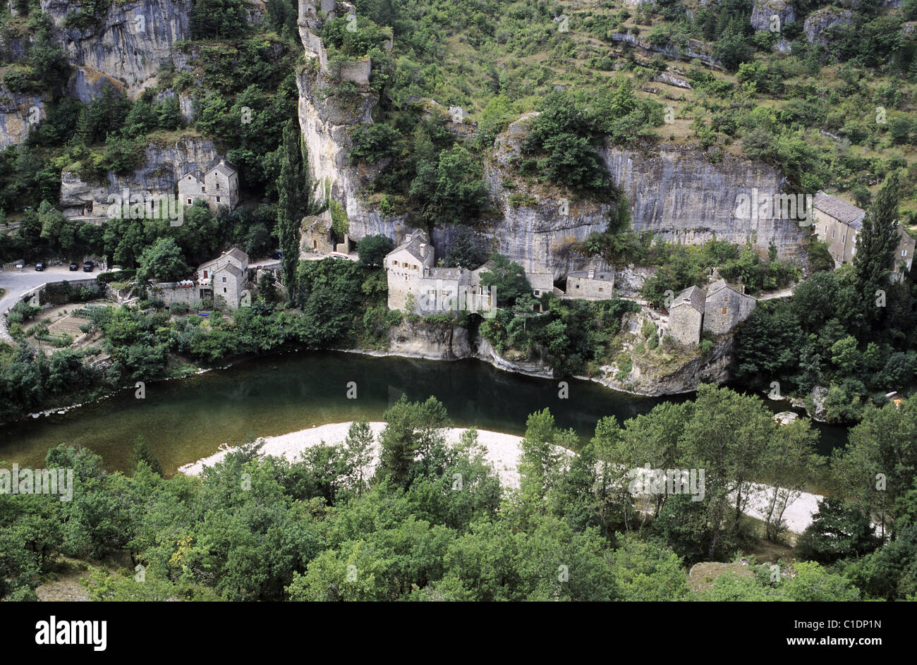 France, Lozere, Gorges du Tarn (Tarn Gorges), Castelbouc Stock Photo ...
