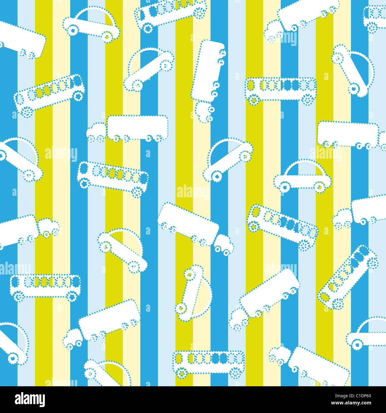 Bus, track and car on wallpaper Stock Photo - Alamy