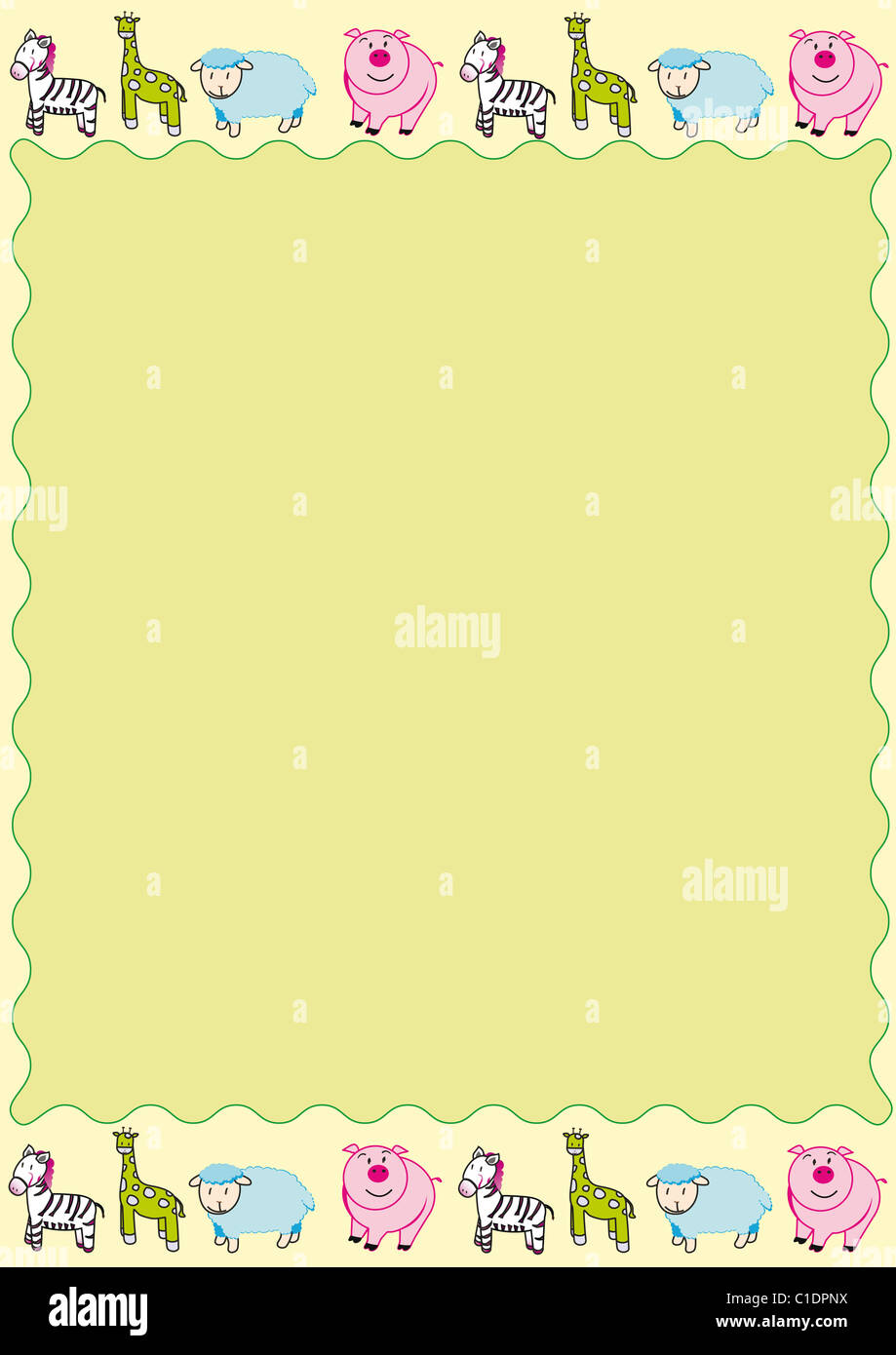Zebra, giraffe, pig and sheep on your frame Stock Photo - Alamy