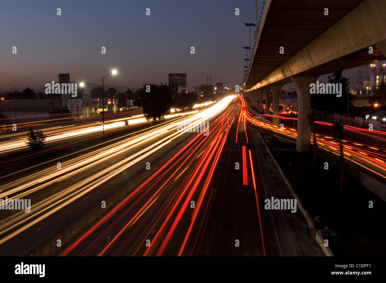 Mexico-Queretaro freeway during night Stock Photo - Alamy