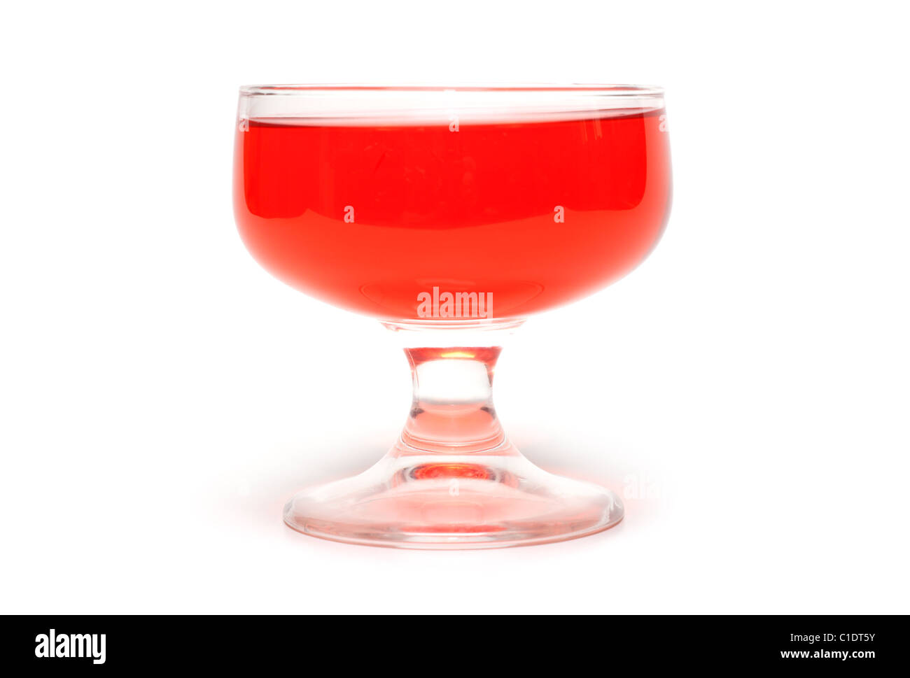 Red jelly in transparent glass, transparent, on white background Stock ...