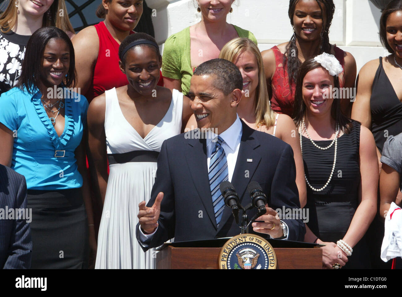 The President of the United States of America Barack Obama welcomes the ...