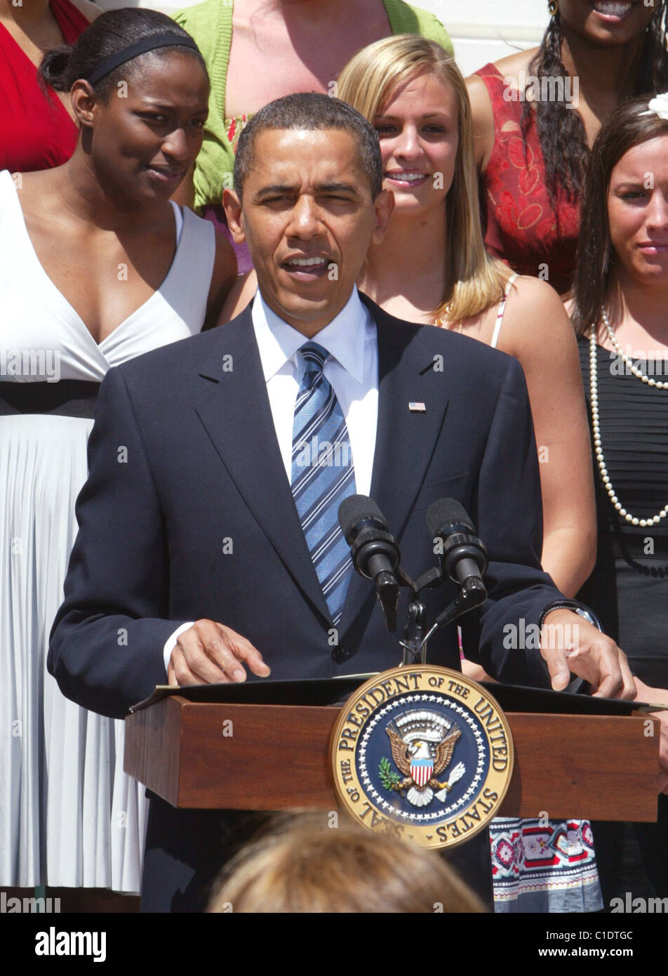 The President of the United States of America Barack Obama welcomes the ...
