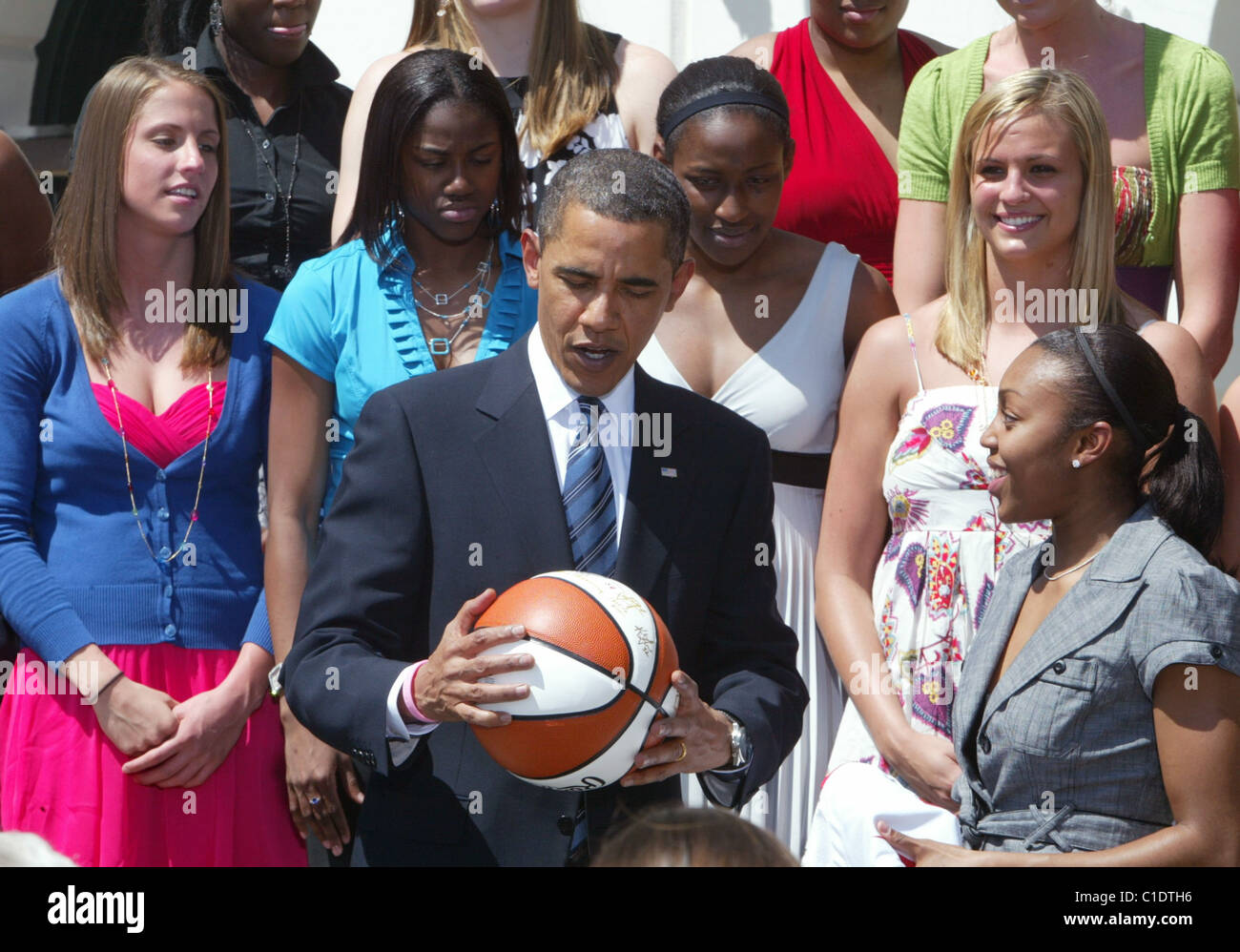 The President of the United States of America Barack Obama welcomes the ...