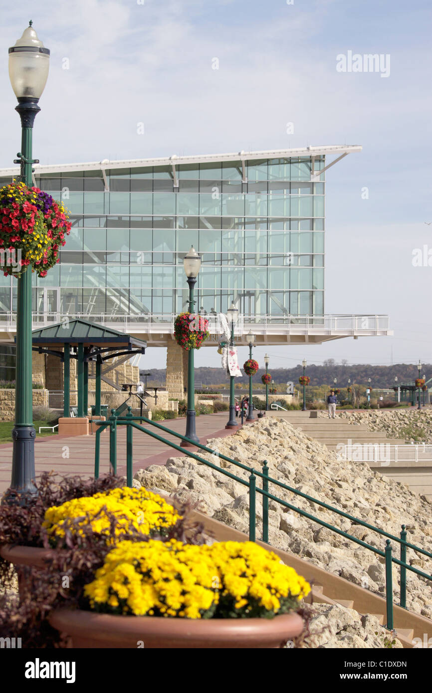 Riverwalk under the "River Room," a special glass-walled room that ...