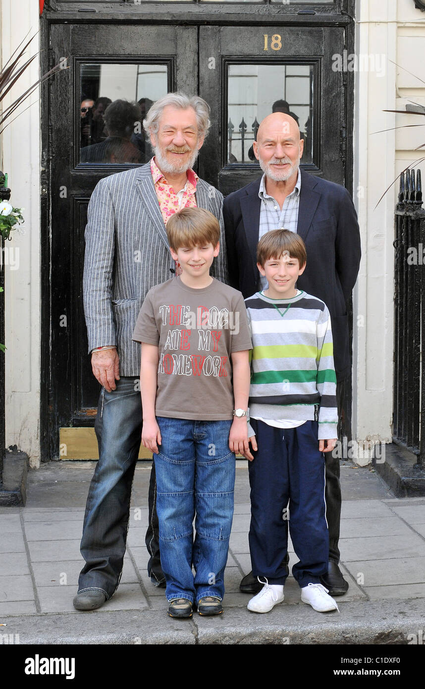 Ian McKellen, Patrick Stewart, Sam Walton, Richard Linnell Photocall ...