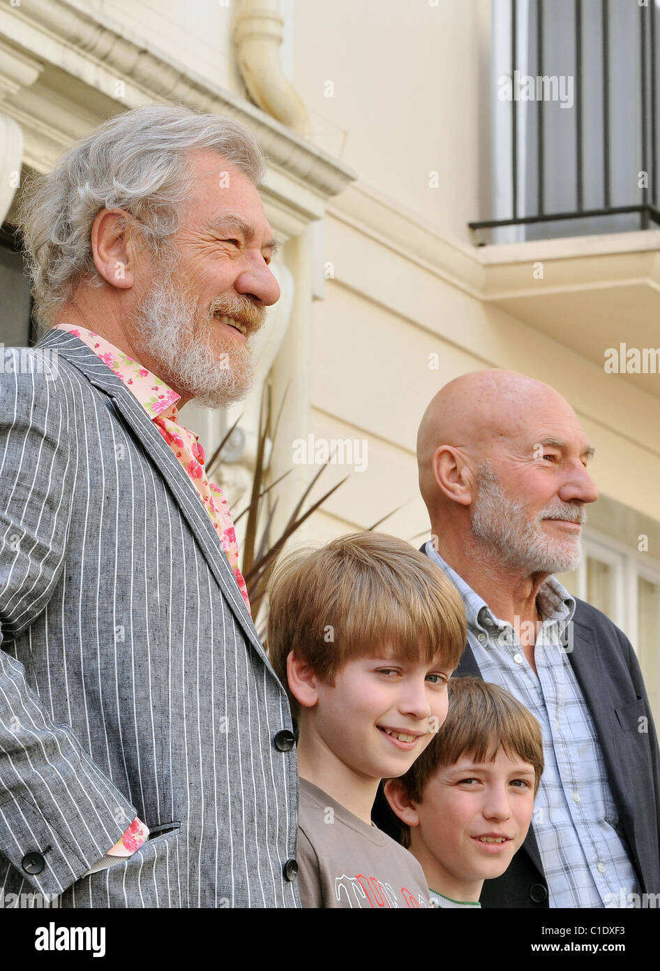 Ian McKellen, Patrick Stewart, Sam Walton, Richard Linnell Photocall ...