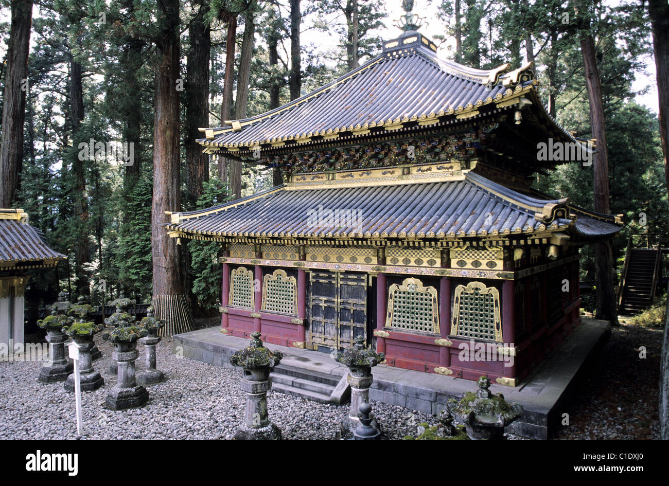 Japan, Honshù Island, in the north of Tokyo, one of the temples of ...