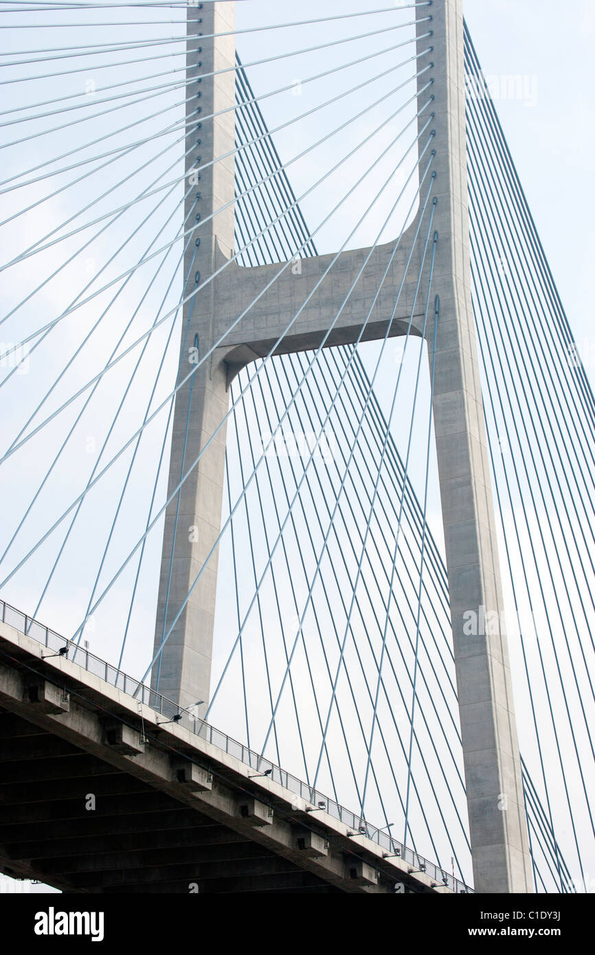 Detail Suspension Cables Bridge over Saigon River Stock Photo - Alamy