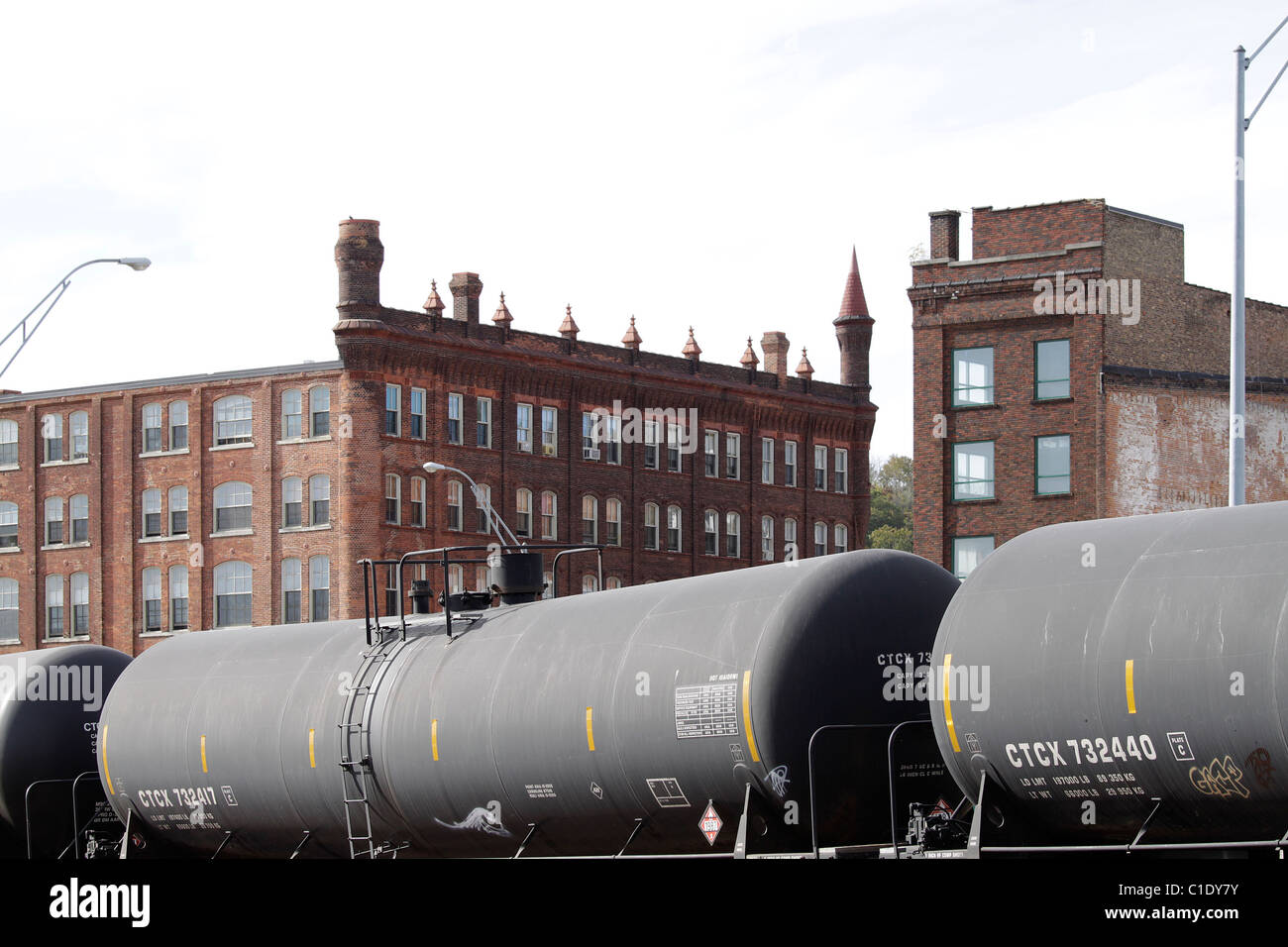 Ethanol tank rail cars in Dubuque Iowa Stock Photo - Alamy