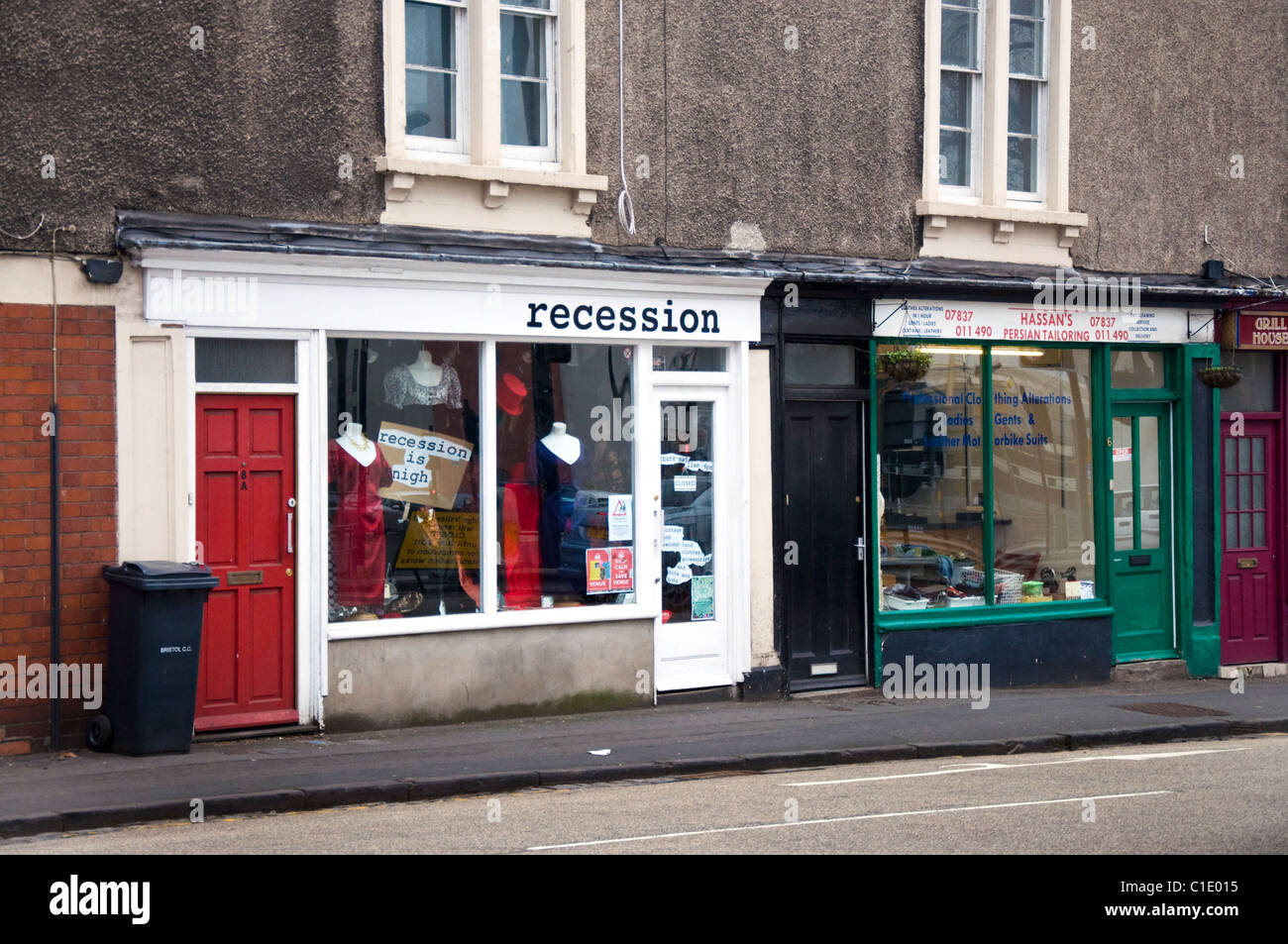 Shops rundown in Bristol City centre Stock Photo - Alamy