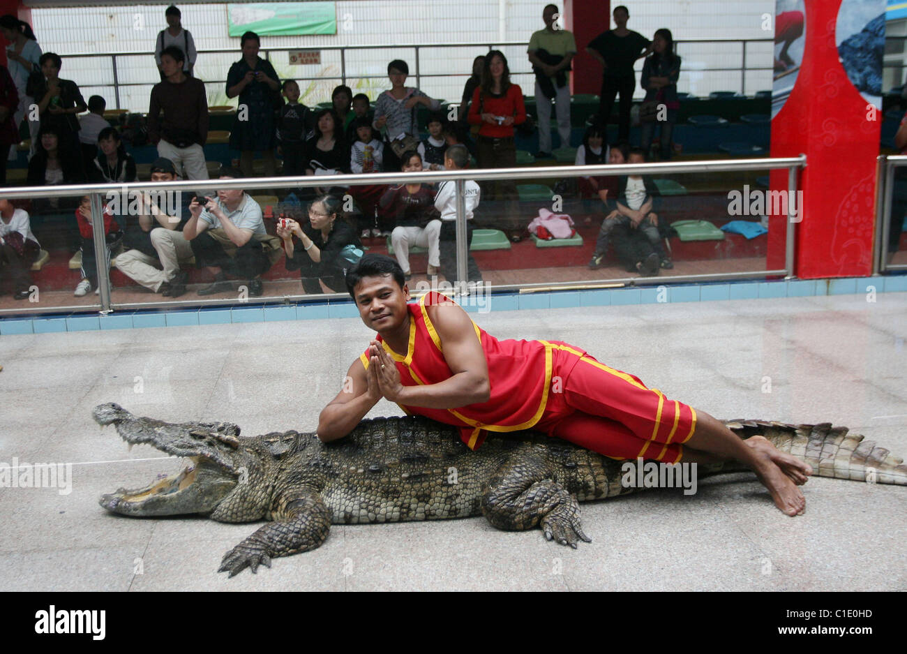 Crocodile wrestling These crazy croc trainers risk their necks ...