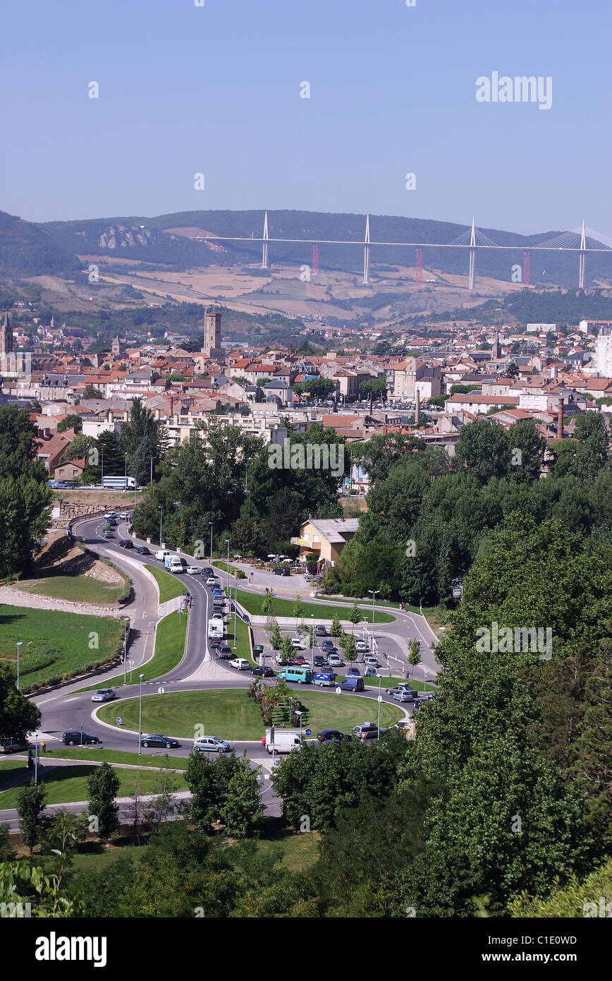 France Aveyron Millau traffic jam at the city entrance in the ...