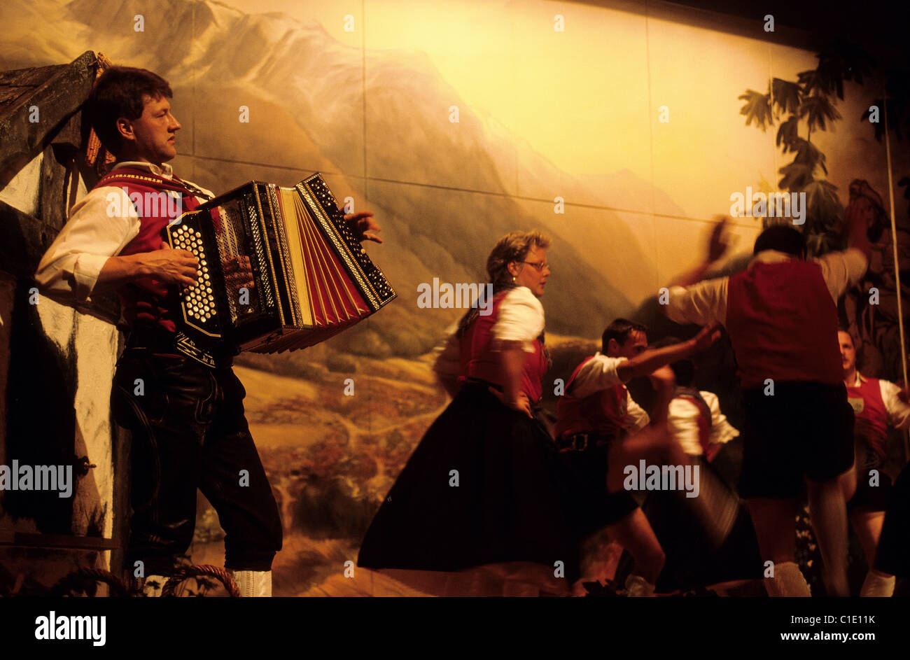 Austria, the Tyrol, village of Oetz in the valley of Otzal, folk dance ...