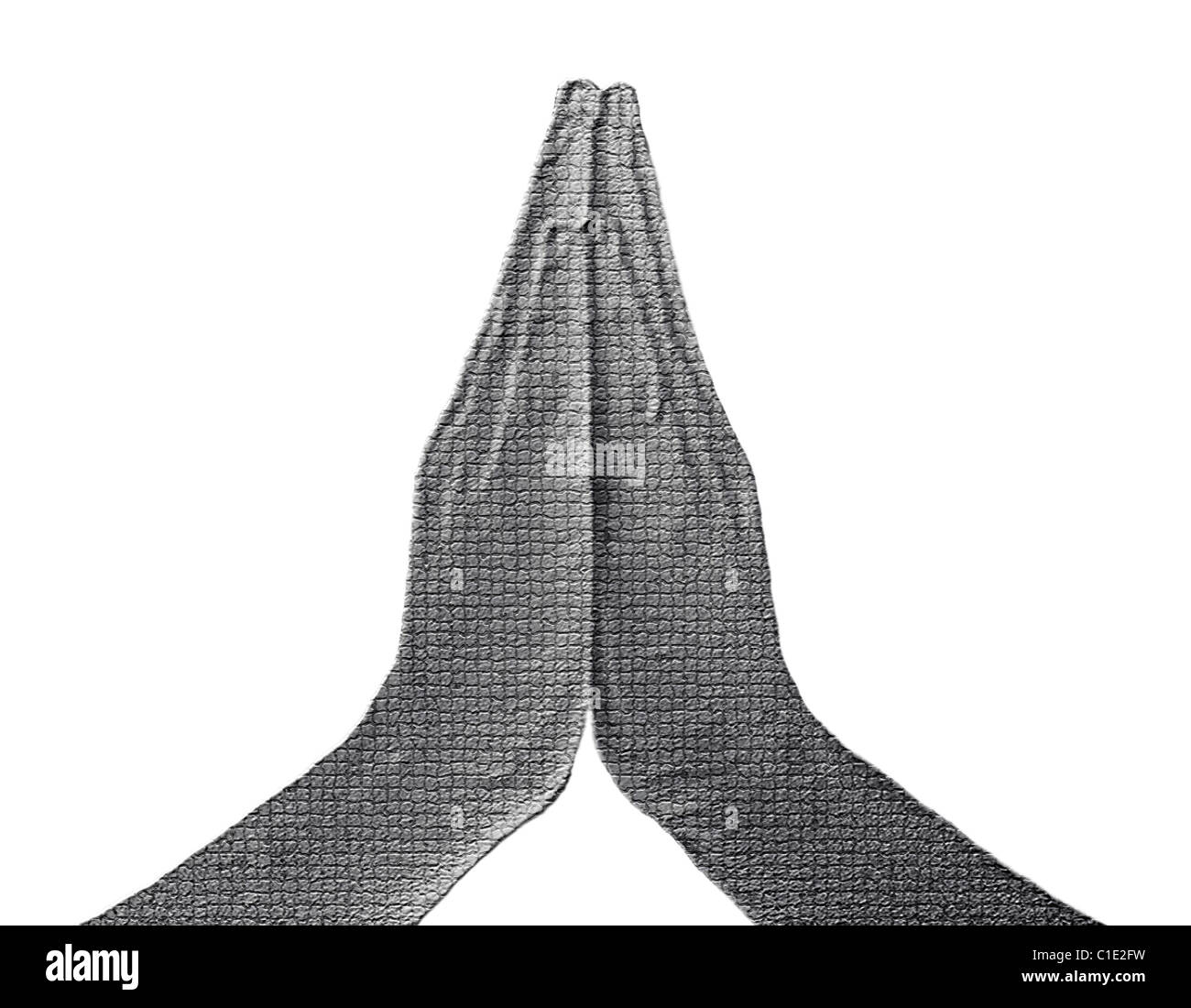 Praying hands front view silver hi-res stock photography and images - Alamy